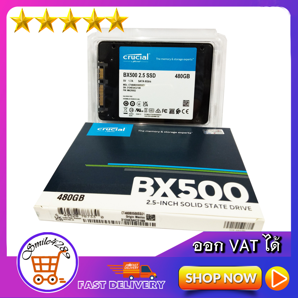 480GB SSD SATA CRUCIAL (BX500) 2.5 INCH SOLID STATE DRIVE 3YEAR BY ...