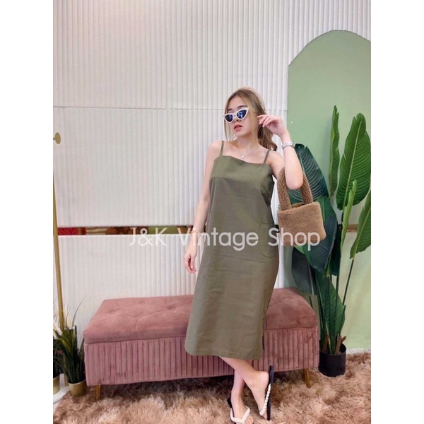 Hanaz Shop????????เดรสสายเดี่ยว ผ้าฝ้าย งานสไตล์ มูจิ มินิมอล เกาหลี ...