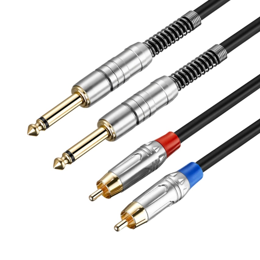 สาย 2RCA to Dual TS ( Dual RCA to 2x 6.35mm 1/4'' Mono TS Plug ...