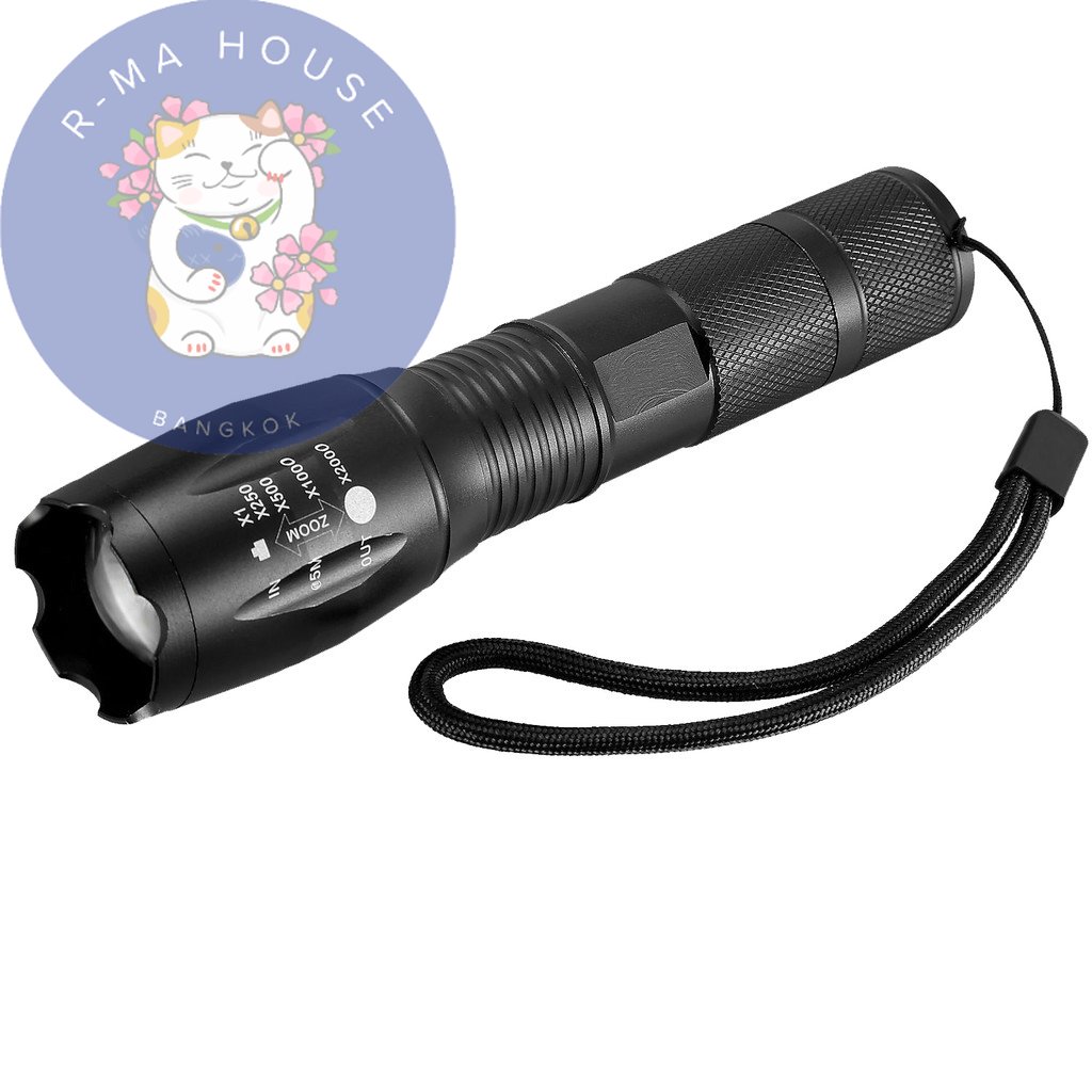 T6 ไฟฉาย LED Zoomable Flashlight รุ่น T6 สีดำ R Ma House - R Ma House - ThaiPick