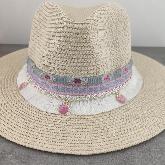 Boho sun hat flower straw hat summer sun block hat sunscreen style ...