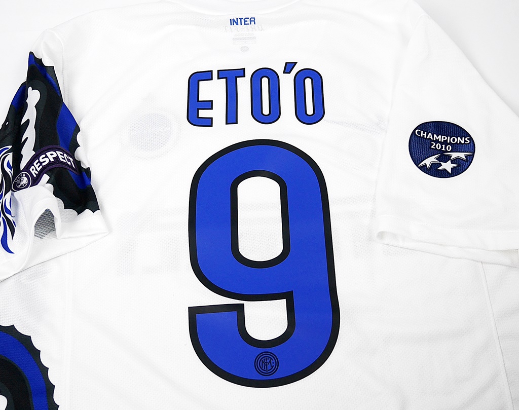 9 ETOO INTER MILAN AWAY DRAGON 2010 2011 FULL PATCH RETRO FOOTBALL ...