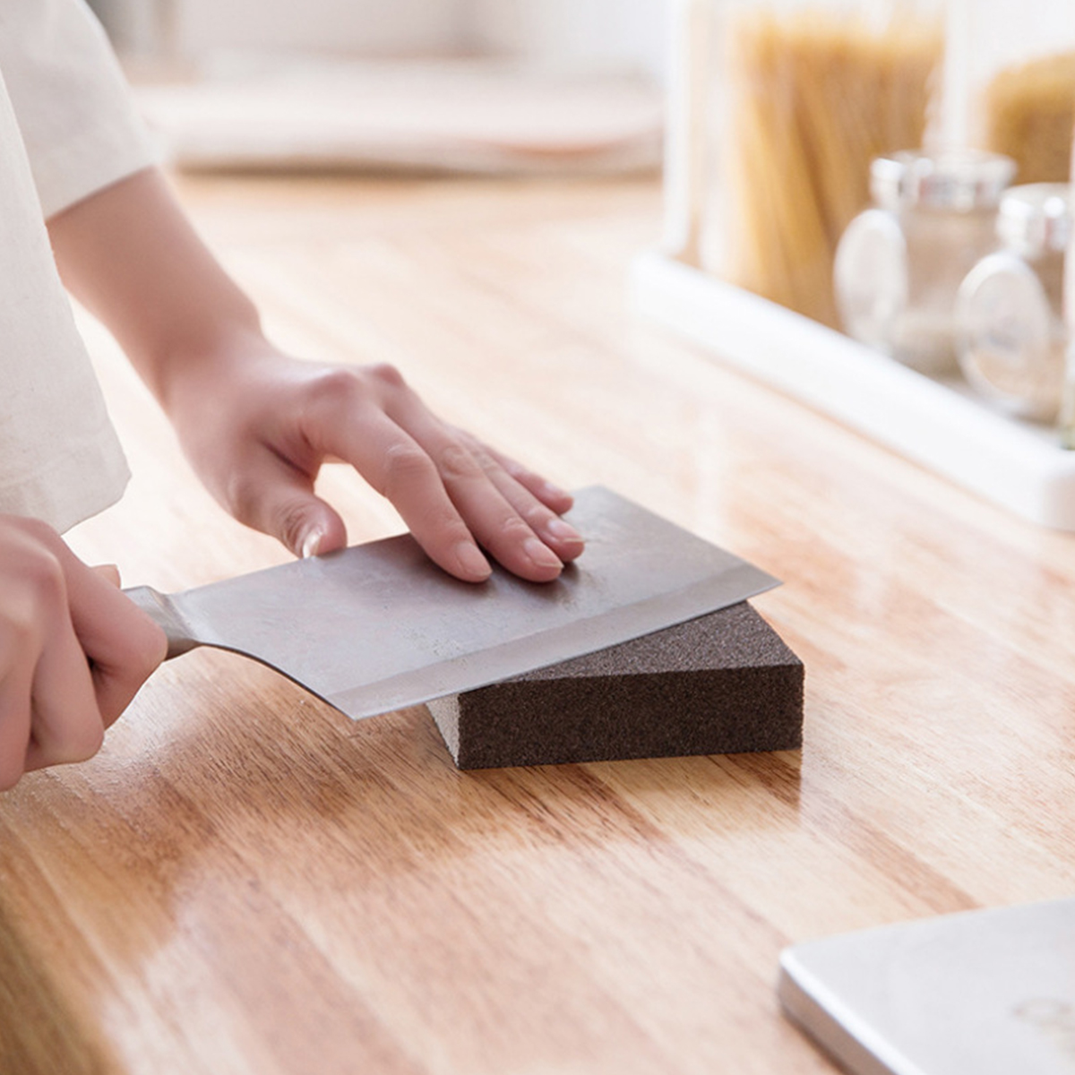 DDSHOP ฟองน้ำขัดหม้อ ฟองน้ำขัดกระทะ ฟองน้ำอเนกประสงค์ ฟองน้ำกระดาษทราย ขัดคราบหนัก ขัดสนิม ปลีก ...