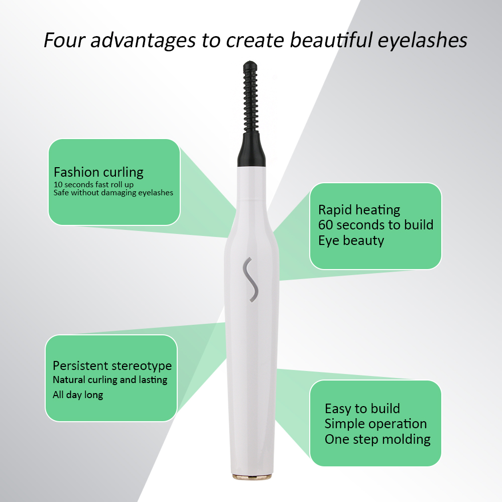 Women Makeup Electric Heated Eyelash Curler Long Lasting Eye Lash Perm ...