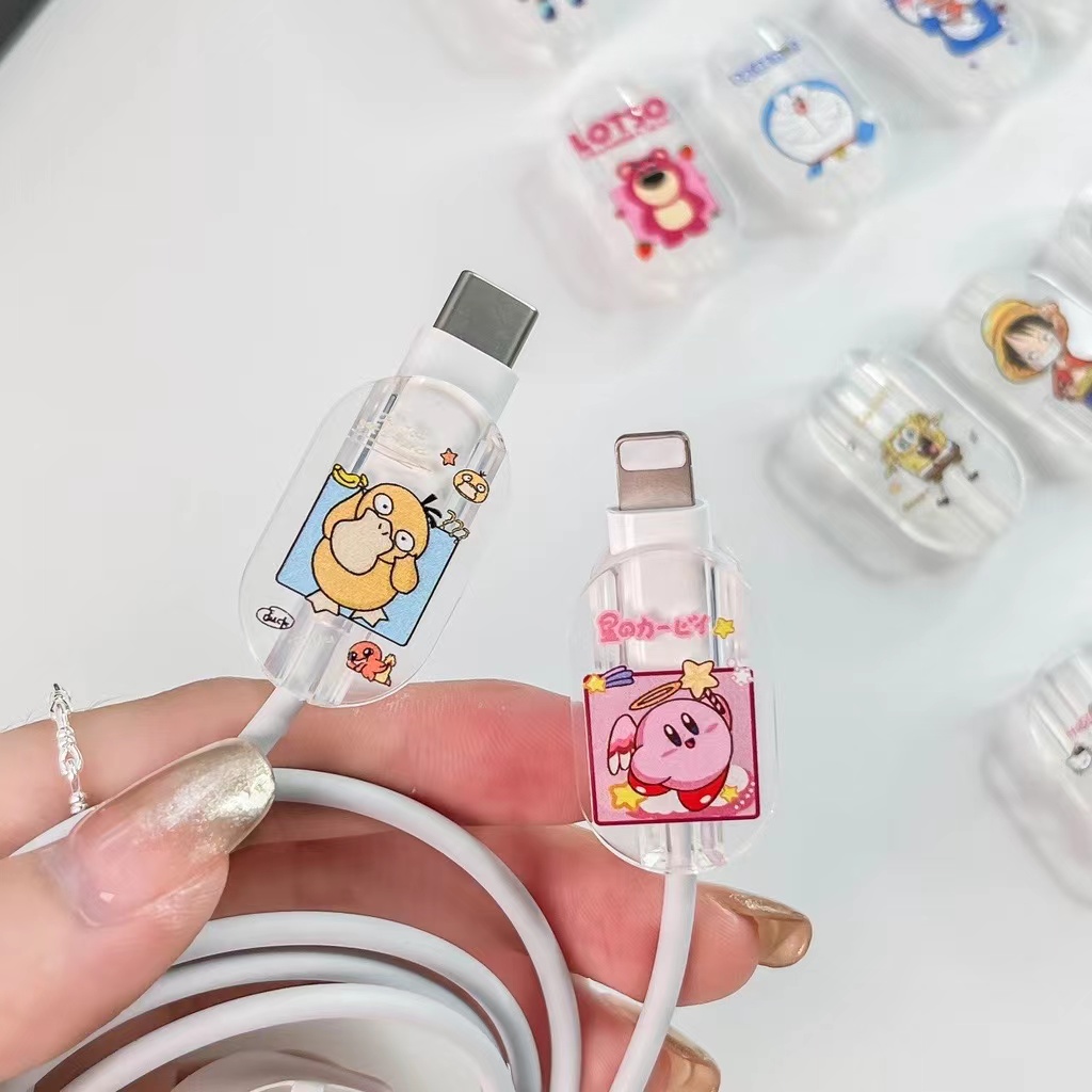 ส่งจากไทยcable biteสาย USB ป้องกันสายไฟ เคสป้องกัน โปร่งใส การ์ตูน TPU นิ่ม สําหรับ ...