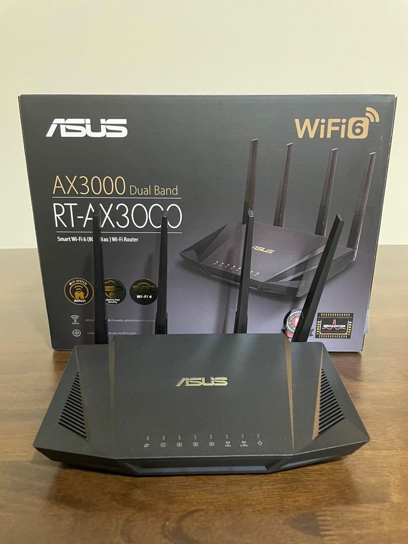 ASUS RT-AX3000 Dual Band WiFi 6 (802.11ax) Router supporting MU-MIMO ...