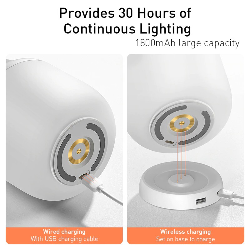 Baseus DGYB-02 โคมไฟตกแต่งห้อง ขนาดเล็ก Moon-white Series Knob Stepless ...