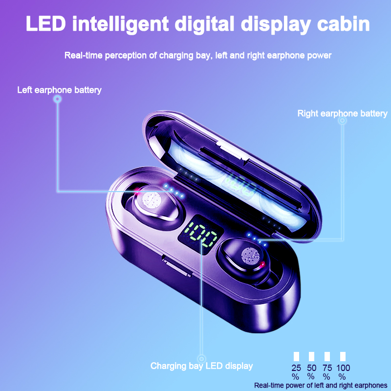 หูฟังบลูทูธ 5.0 เบสหนัก หูฟัง Bluetooth TWS5.0 หูฟัง True wireless หู ...