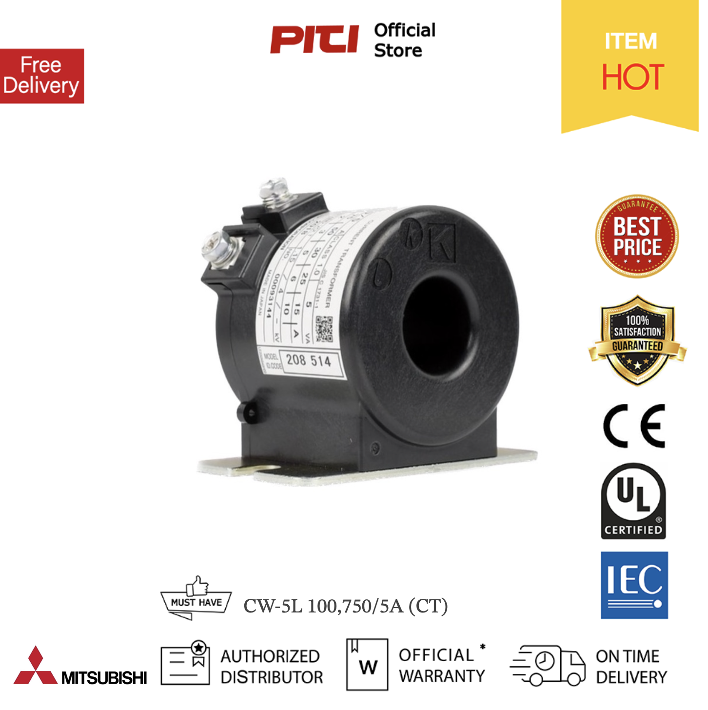 MITSUBISHI CW-5L 100,750/5A CURRENT TRANSFORMER (CT) | Lazada.co.th