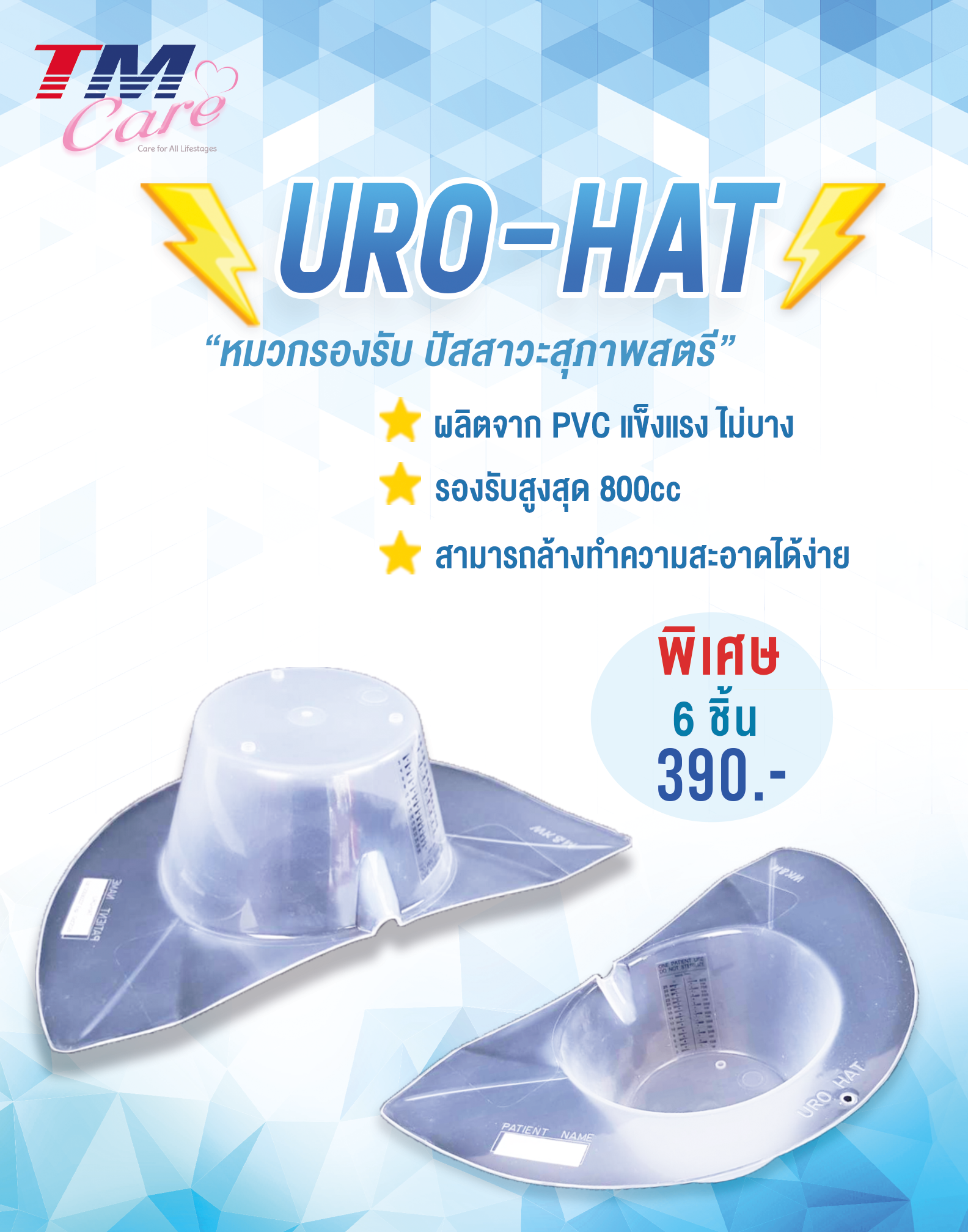 Uro Hat อุปกรณ์รองรับปัสสาวะสำหรับสุภาพสตรี | Lazada.co.th