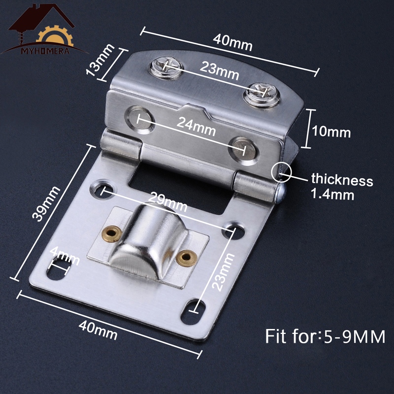 Myhomera Glass Door Hinge Clamps Stainless Steel Wine Cabinet Bread ...