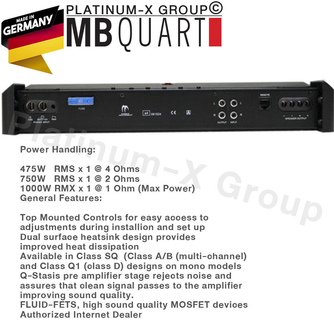 MB QUART Q-4.80 POWER AMPLIFIER CLASS-AB 4CH RA1000.1 ดอกซับ 12นิ้ว PWM ...