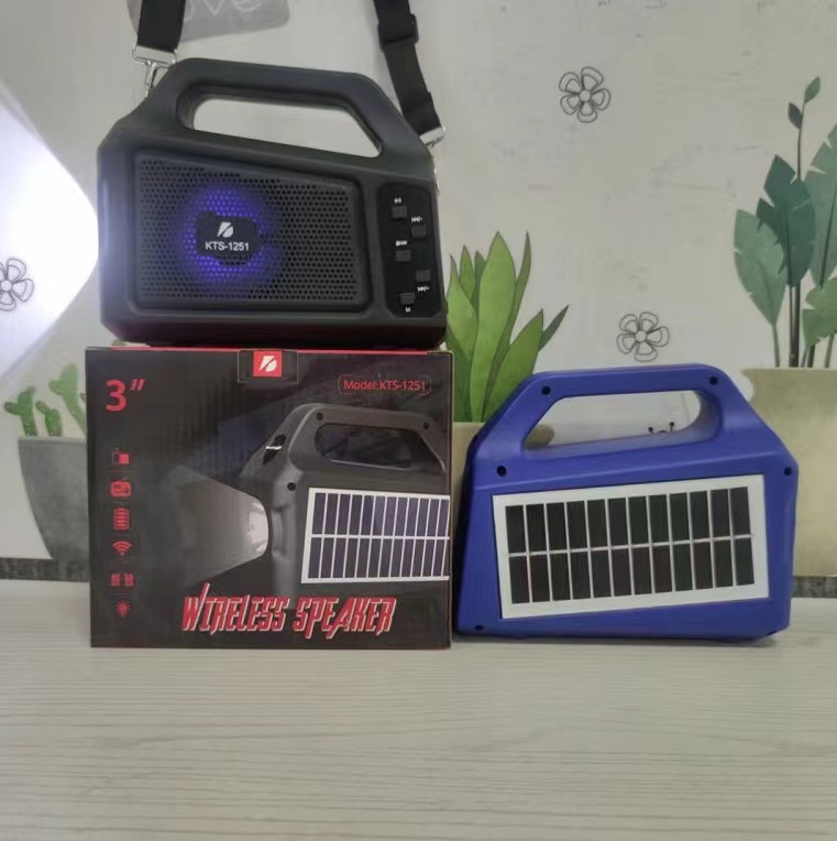 KTS1251 ลำโพงบลูทูธ ลำโพงพกพา มีไฟฉาย มีสายสะพายให้ ดอก3นิ้ว ขนาด ...