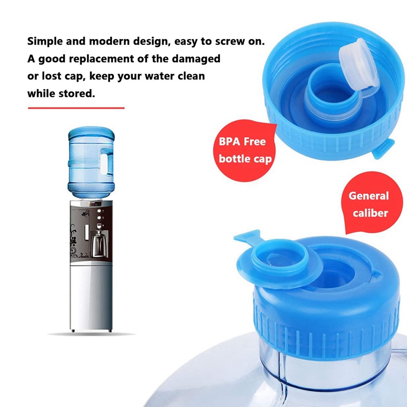 Water Jug Cap 5 Pack Plastic Water Bottle Cap Blue Gallon Drinking ...