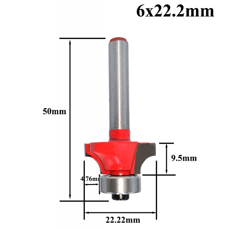 5Pcs 6mm Shank Corner Round Over Router Bit with Bearing Cleaning Flush ...