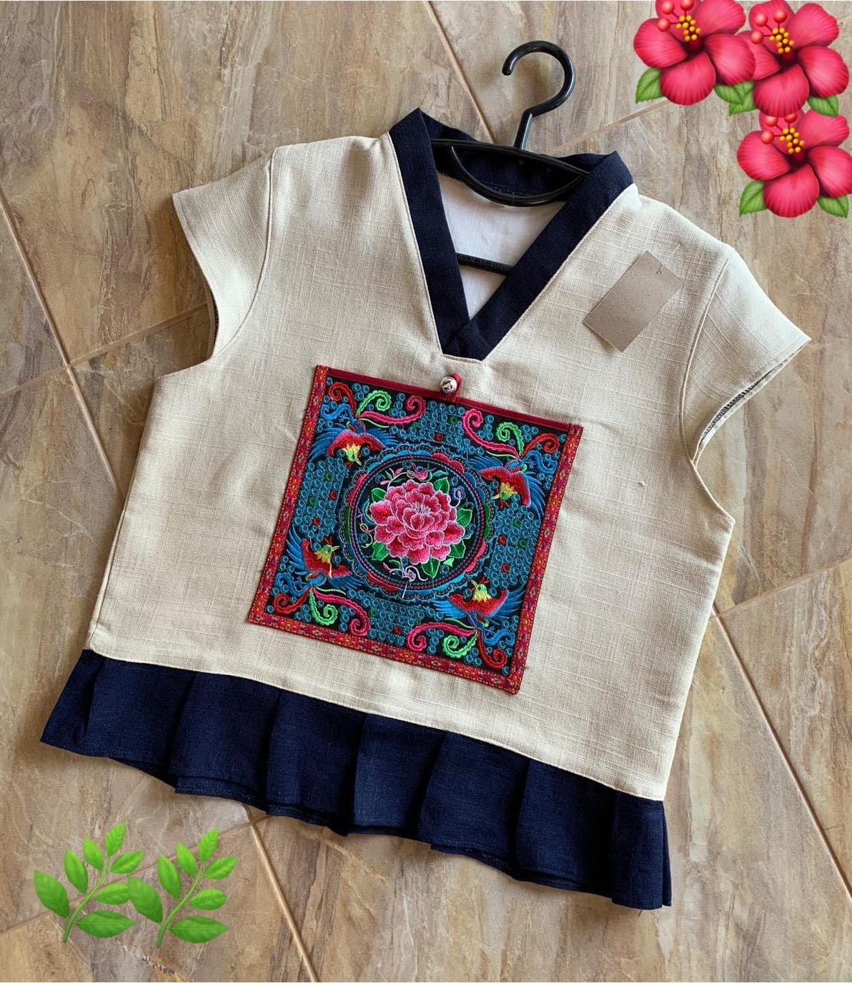 เสื้อผ้าใยกัญชง ตกแต่งผ้าปักด้วยจักร Aumara ผ้าชาวเขา | Lazada.co.th