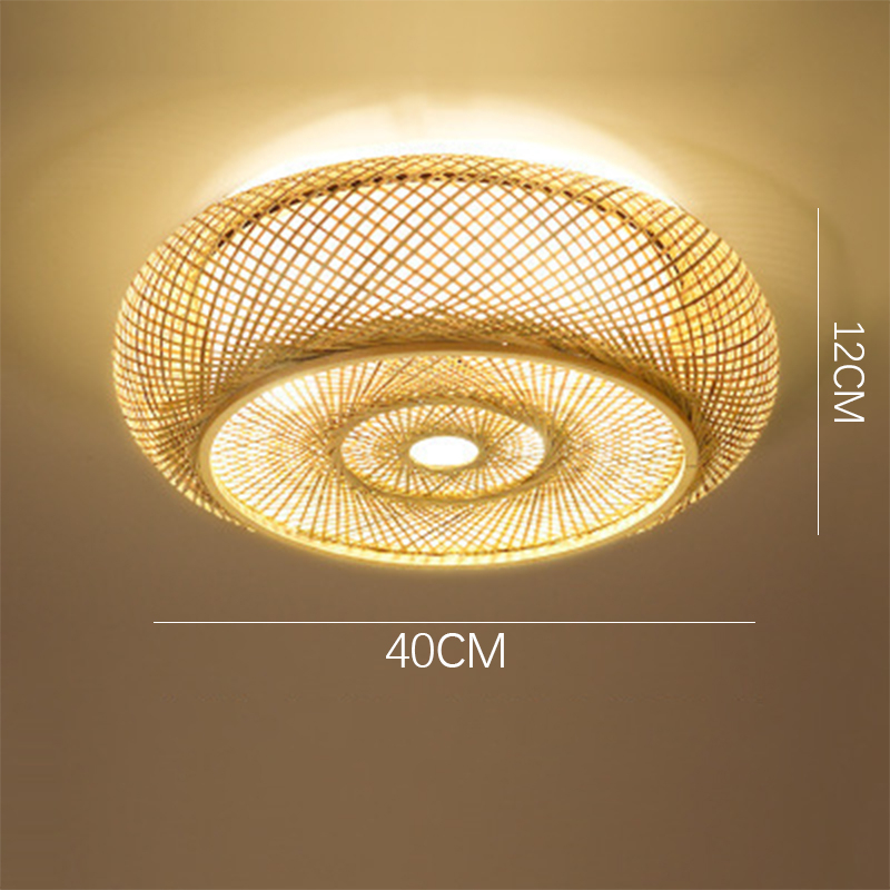 Bamboo Ceiling Lamp Rattan Chandelier Japanese Lantern Lamp Vintage Zen ...