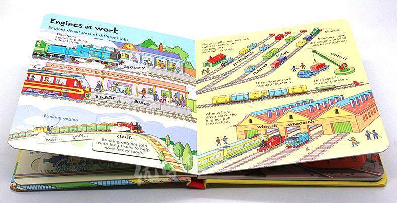 หนังสือเด็ก Usborne หนังสือ Look Inside Trains Lift The Flap Book ...