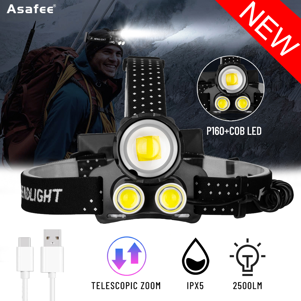 Asafee B1S XPG+RED Light induction portable headlight 1200mAh battery ...