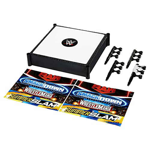 WWE Superstar Ring, 14 inches with Spring-Loaded Mat, 4 Event Apron ...