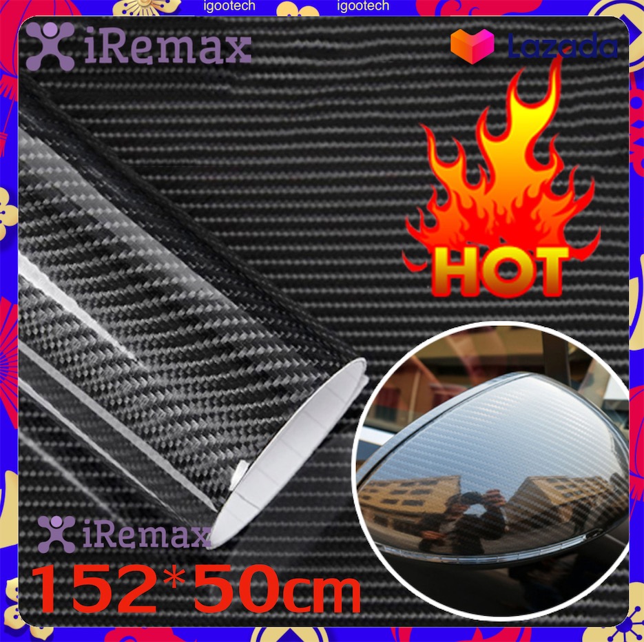 iRemax DIY สติกเกอร์ติดรถ5D 6Dสติกเกอร์ แคพล่า คาร์บอน สีดำ Kapla carbon กดเลือกขนาดได้ ที่ใต้ ...