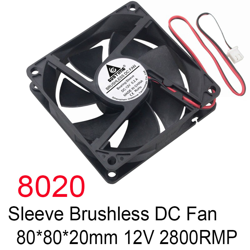 10 Pcs Gdstime DC 12V Brushless Motor Cooling 80mm x 20mm 8020 8cm PC Computer Case CPU VGA ...