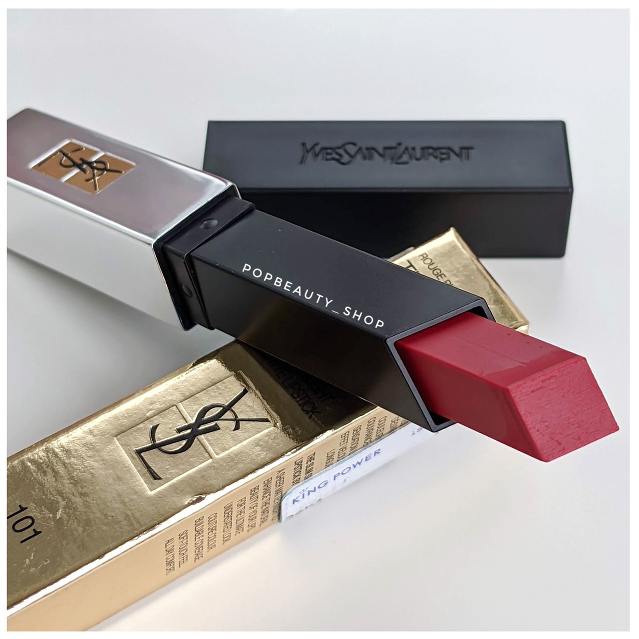 YSL Rouge Pur Couture The Slim Sheer Matte #101 Rouge Libre 2g. ลิป ysl ...