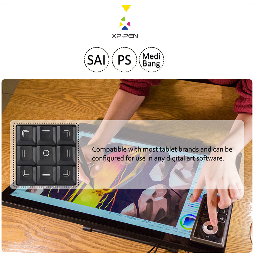 XP-Pen AC19 Shortcut Remote Express Keys Keyboard for Drawing Display ...