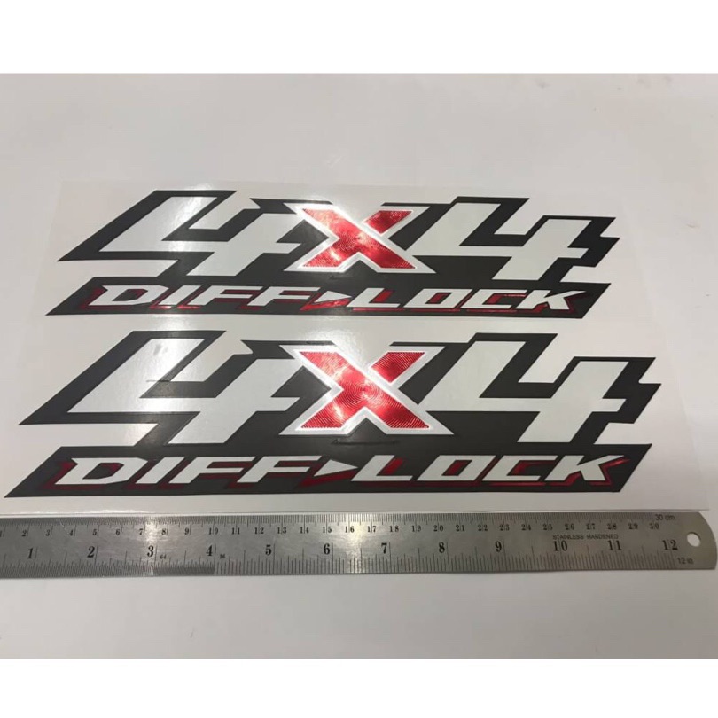 สติ๊กเกอร์งานสกรีน 4x4 DIFF-LOCK สำหรับติดข้างท้ายรถกระบะ ISUZU ALLNEW ...