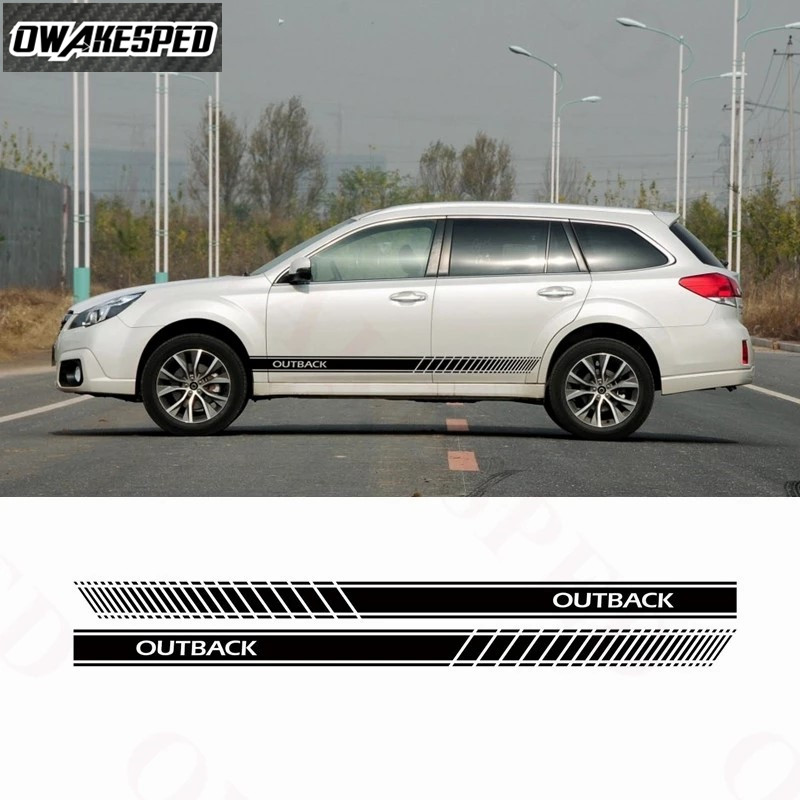 For-Subaru Outback Limited Edition Sport Stripes Car Door Side Skirt ...