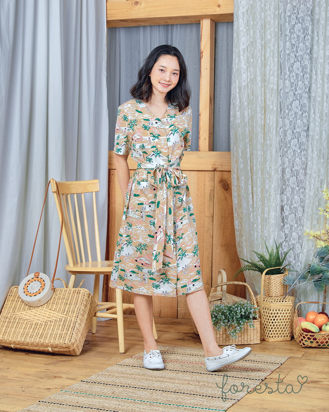 Foresta.shop - Manami Dress (Brown beach) - HAVEANICEDAY.SHOP - ThaiPick