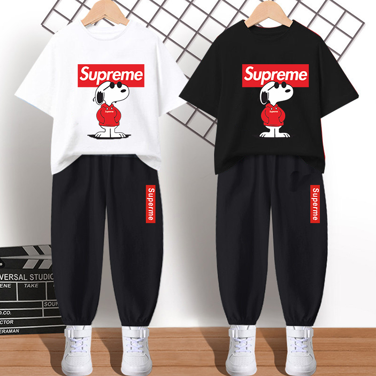 #H64+K76ชุดเซ็ทเด็กเสื้อยืด+กางเกงขายาวผ้านุ่นใสสบาย.กางเกงเอวยางยืดได้ ...