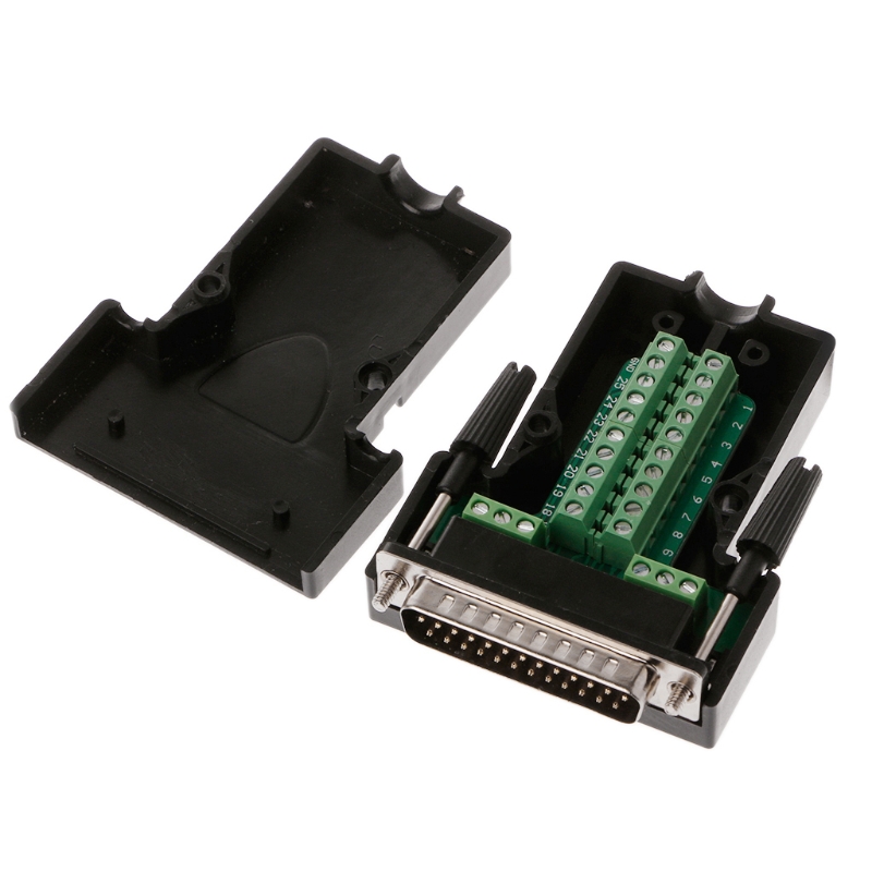 DB25ชายหญิงสกรู D-SUB 25Pin ปลั๊ก Breakout Terminal ตัวเชื่อมต่อปราศจาก ...