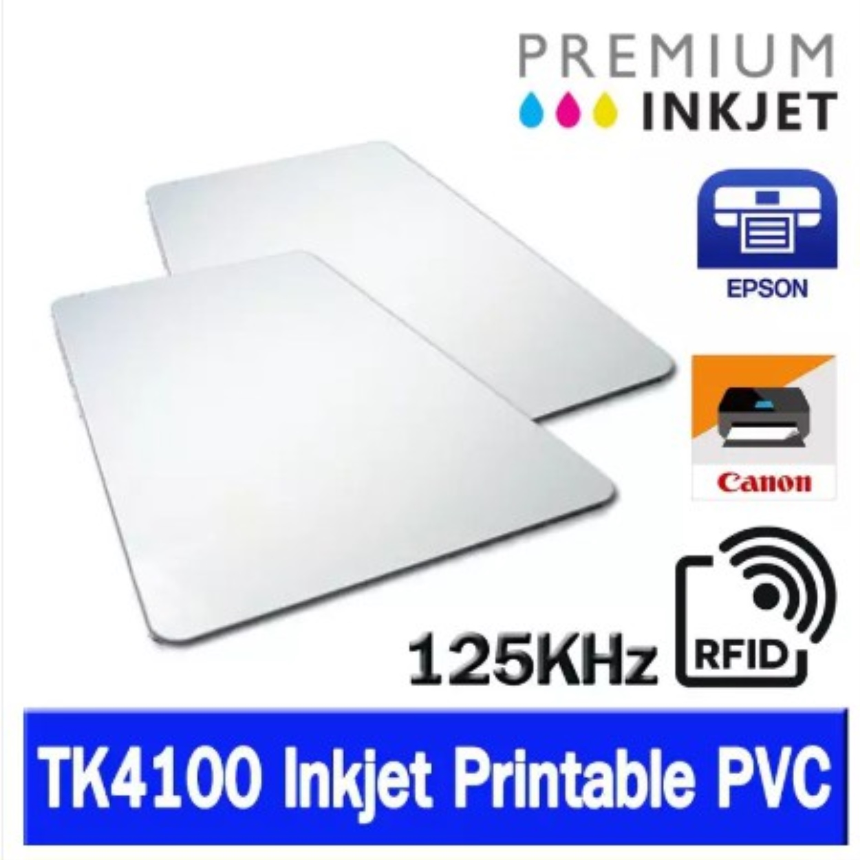 125KHz Printable PVC RFID Smart ID Blank Card With TK4100/EM4100 Chip ...