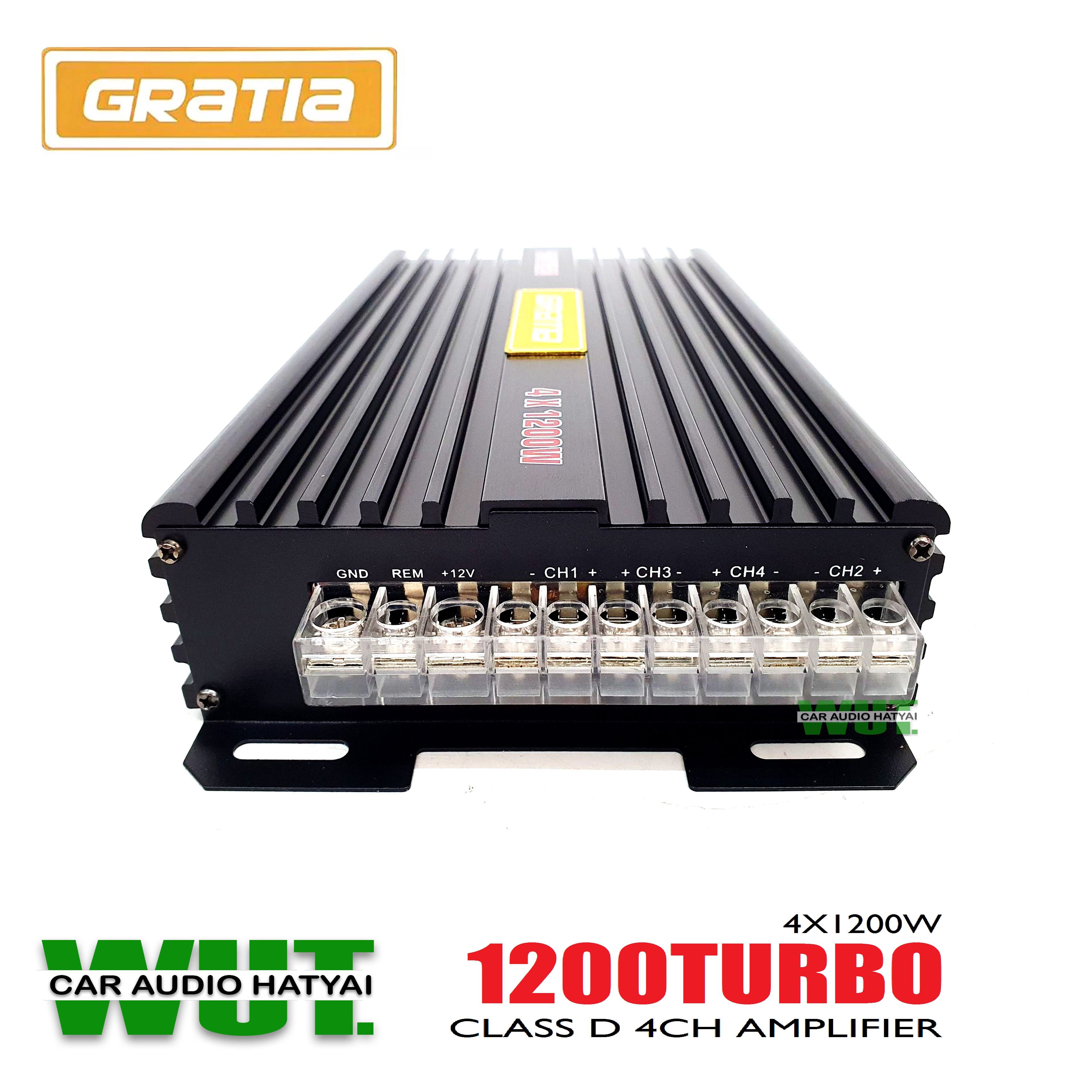 GRATIA เพาเวอร์แอมป์ สำหรับขับเสียงกลางแหลมหรือซับเบส คลาสลาสดี Class D/4CH กำลังขับ 1200Watts ...