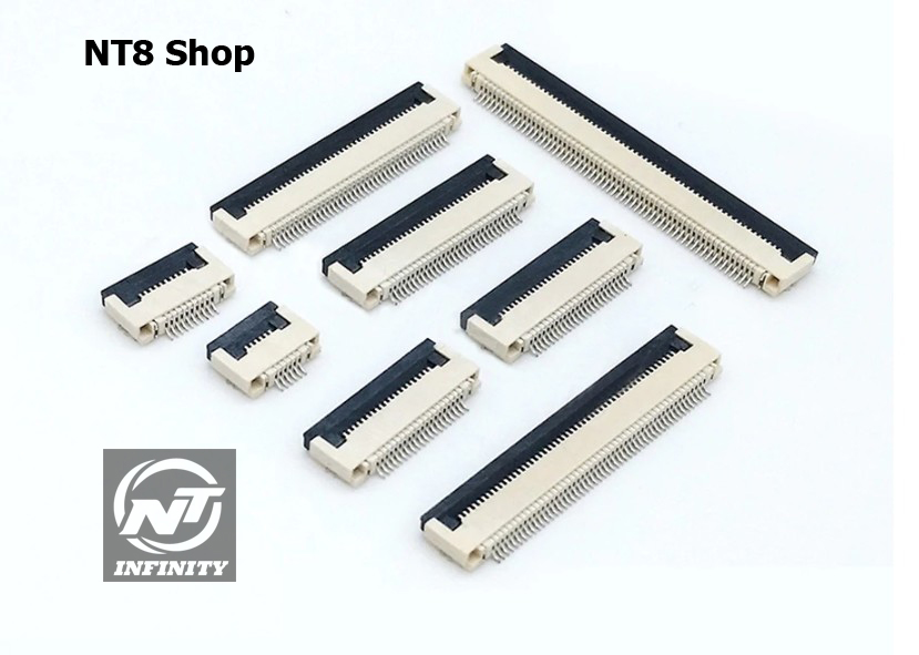 ช่องสายแพร Pitch 0.5mm Socket FFC Flexible Flat Cable 4P 6P 8P 10P 12P 14P 16P 18P 20P 22P 24P ...
