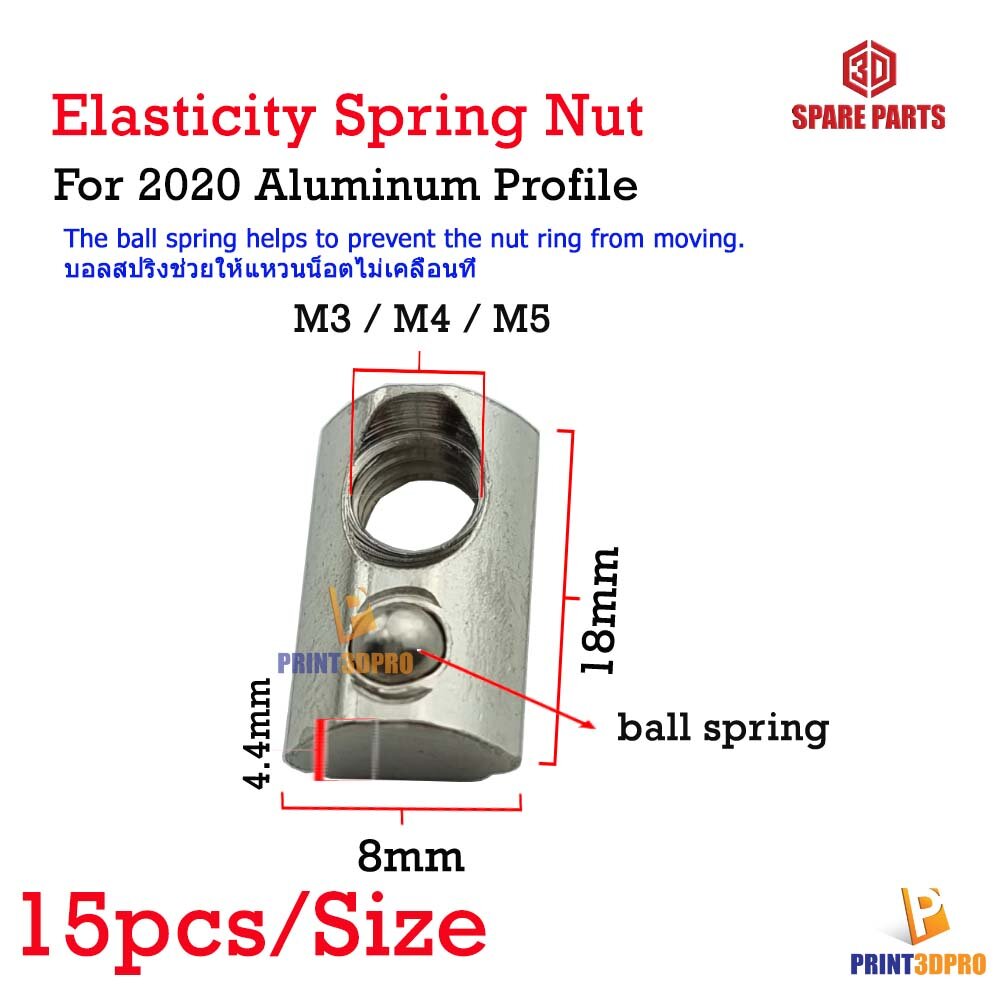 Screw Nut Half Round Elasticity Spring Nut Block for 2020 Aluminium ...