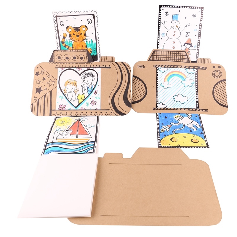 【Ready Stock】 Children arts and crafts cardboard coloring camera hand ...
