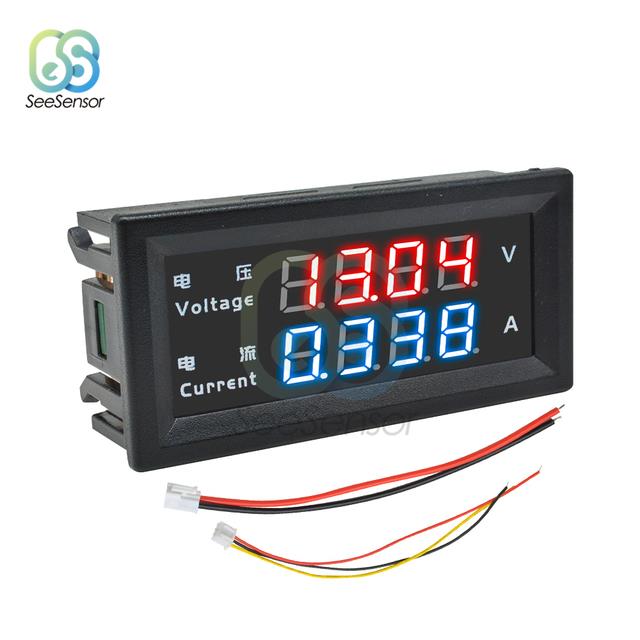 Mini LED Dual Digital Voltmeter Ammeter DC 100V 200V 10A Voltage ...