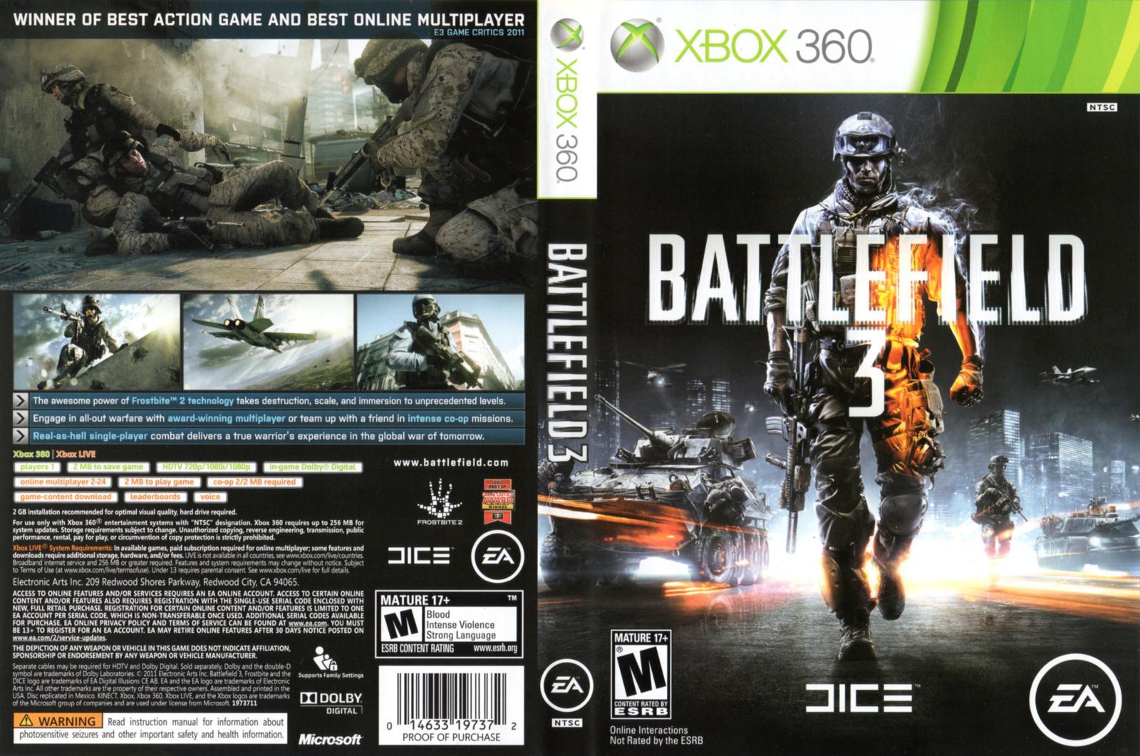 แผ่นเกมส์ XBOX 360 BATTLEFIELD 3 (เครื่องแปลง) - Citygame big c1 - ThaiPick