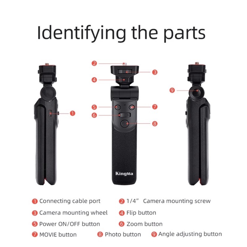 Kingma Panasonic / Sony / Fuji Hand Grip Vlog Multi-funtion Remote ...