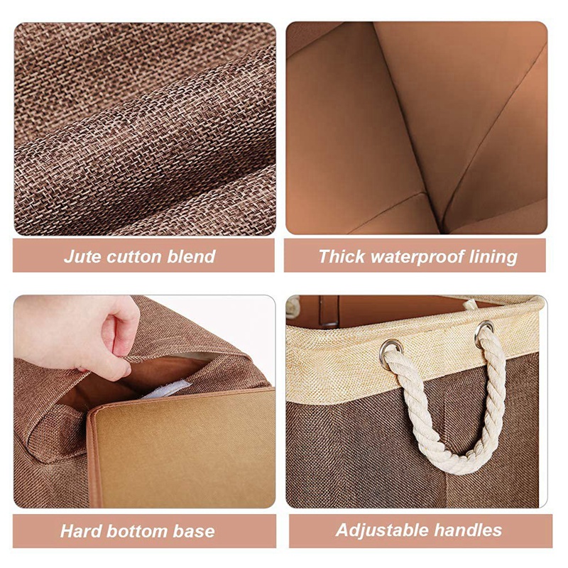 Laundry Basket with Handles 2 Pack, Collapsible Linen Laundry Hampers ...