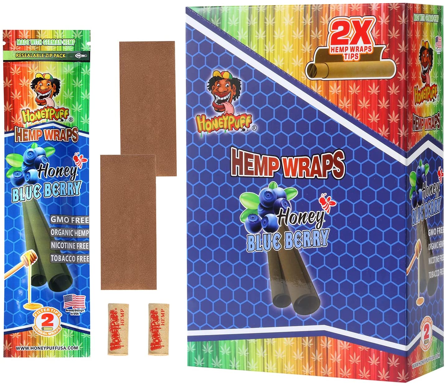 กระดาษบรั้น กระดาษโรลรสช็อคโกแลต องุ่น Honeypuff FLAVOURED HEMP WRAPS 2 ...