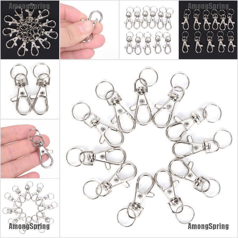 AmongSpring 10PC Silver Swivel Trigger Clips Snap Lobster Clasp Hook ...