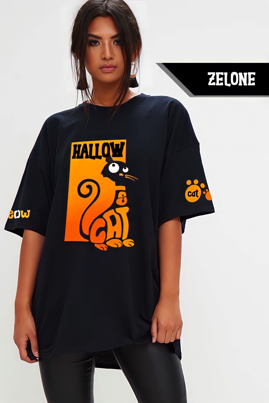 เสื้อผู้หญิง เสื้อผ้าผู้ชาย เสื้อยืดลายแมว รุ่น Hallow cat size M ถึง ...
