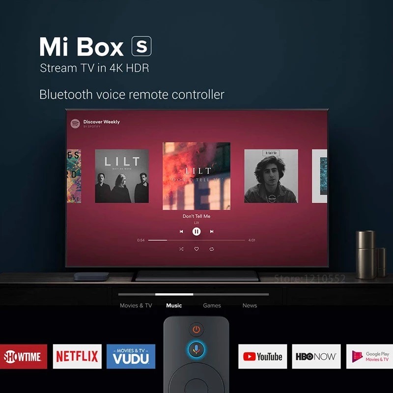 -รับประกัน1ปี- Xiaomi Mi Box S 4K กล่องแอนดรอยด์ทีวี Global version ...