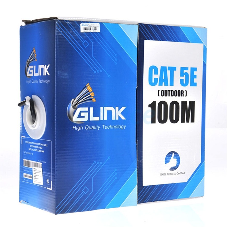 GLINK-สายแลนCAT5E 100M.ภายนอก (GL5002) สีดำ - Src Super Sale - ThaiPick