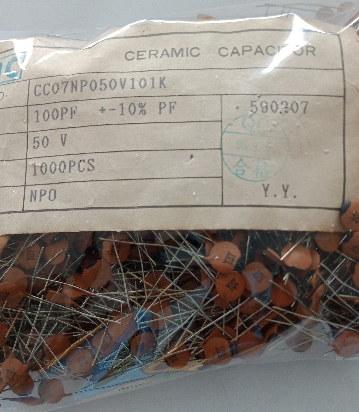 100PF 50V 101PF คาปาซิเตอร์ เซรามิก ญี่ปุ่น ขาห่าง5มิล ของดี-เก่าเก็บ C ...