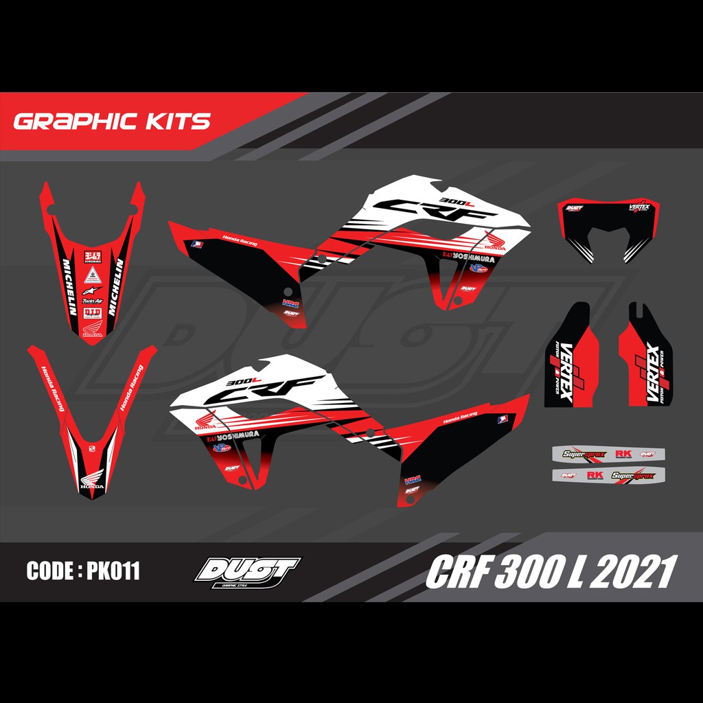 การประกันคุณภาพ สติ๊กเกอร์วิบาก Honda CRF 300L 2021 ทั้งคัน Graphic kit ...