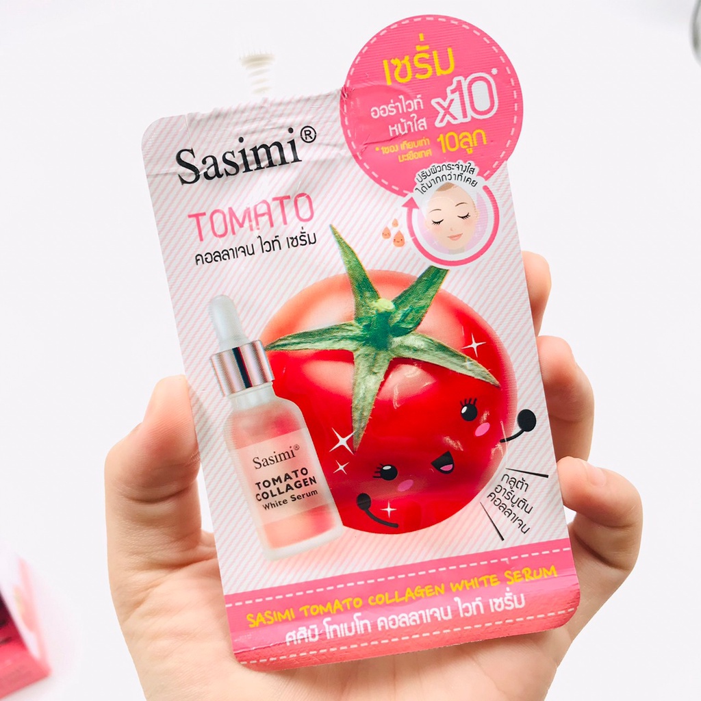 Sasimi Tomato Collagen White Serum เซรั่ม มะเขือเทศ ช่วยให้ผิวดูเปล่ง ...